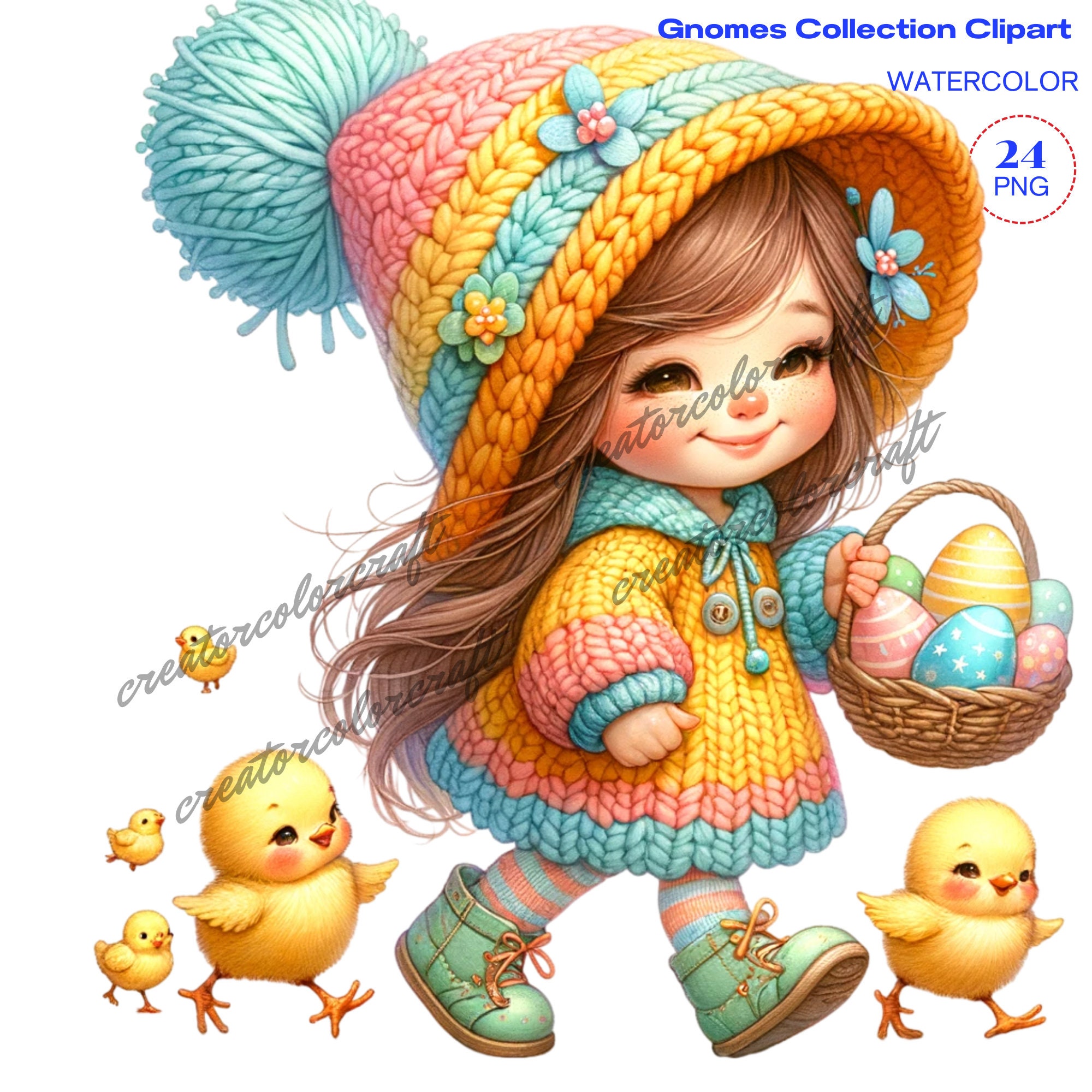 Easter Gnome Clipart, Garden Clipart, Spring Gnome Png Graphics, Gnome ...