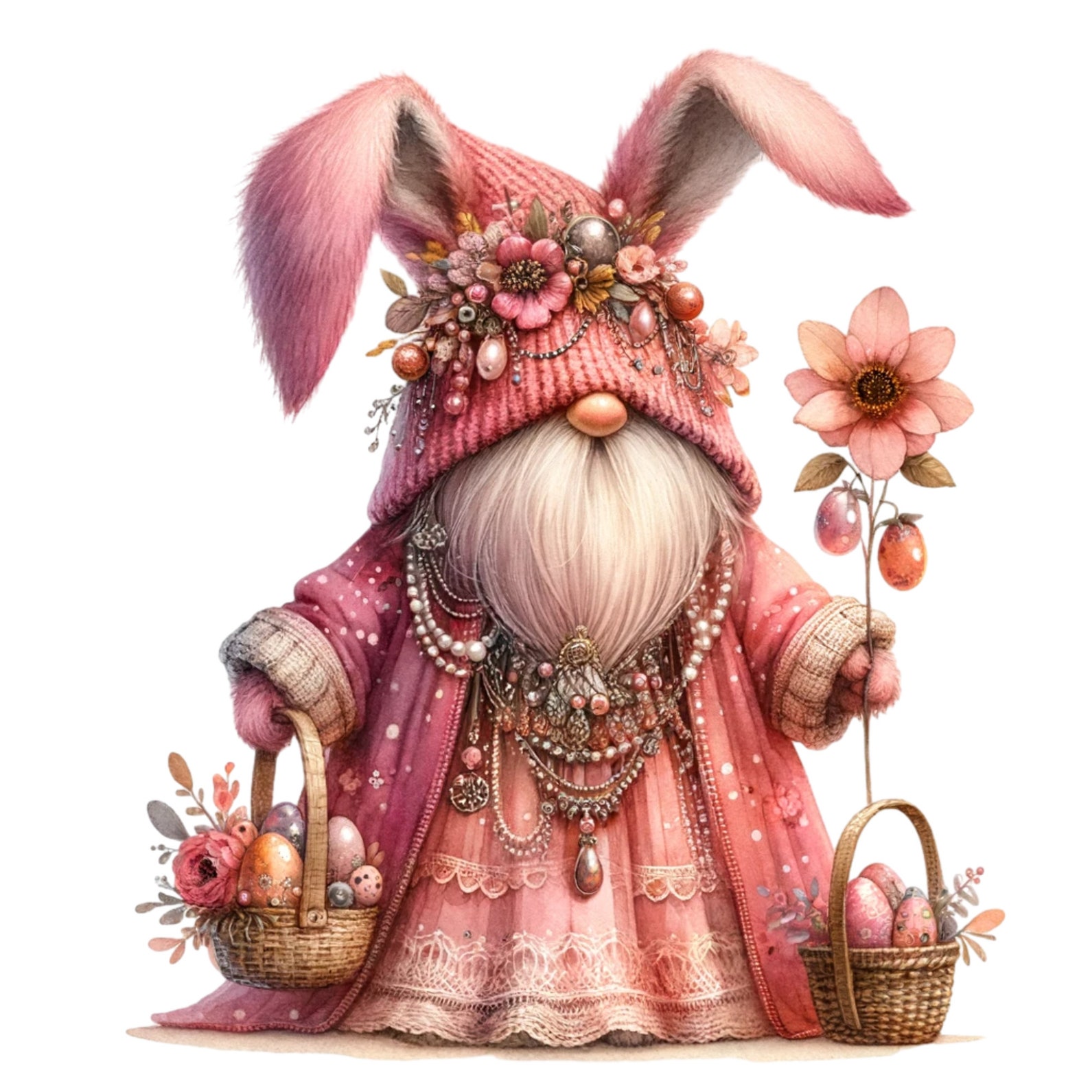 Easter Gnomes Clipart, 12 High Quality Pngs, Nursery Art, Digital ...