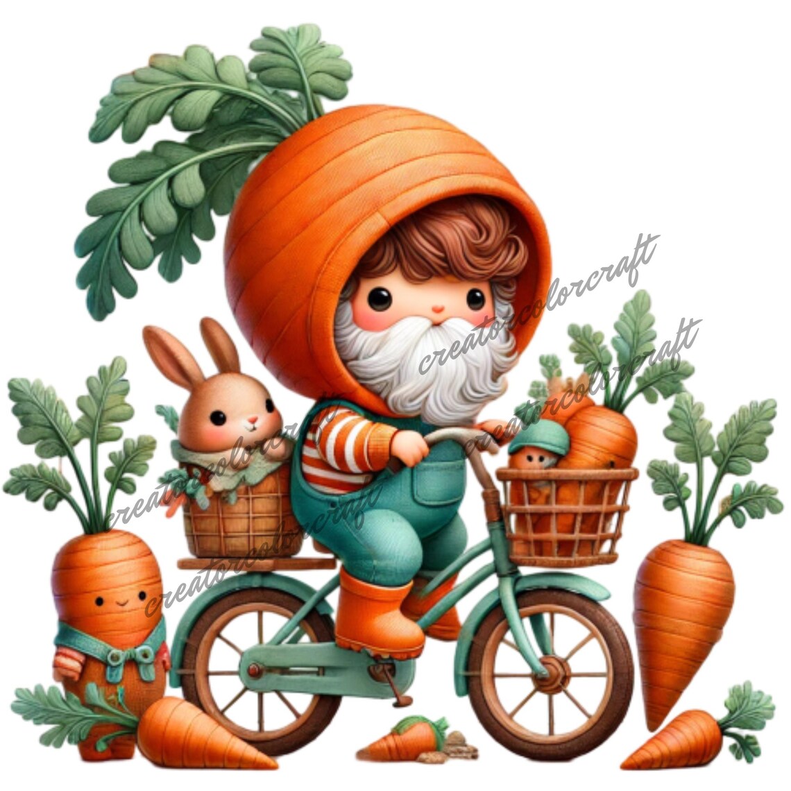 Rabbit Lover Gnome Clipart, Digital Download,animal Farm Gnome,easter ...