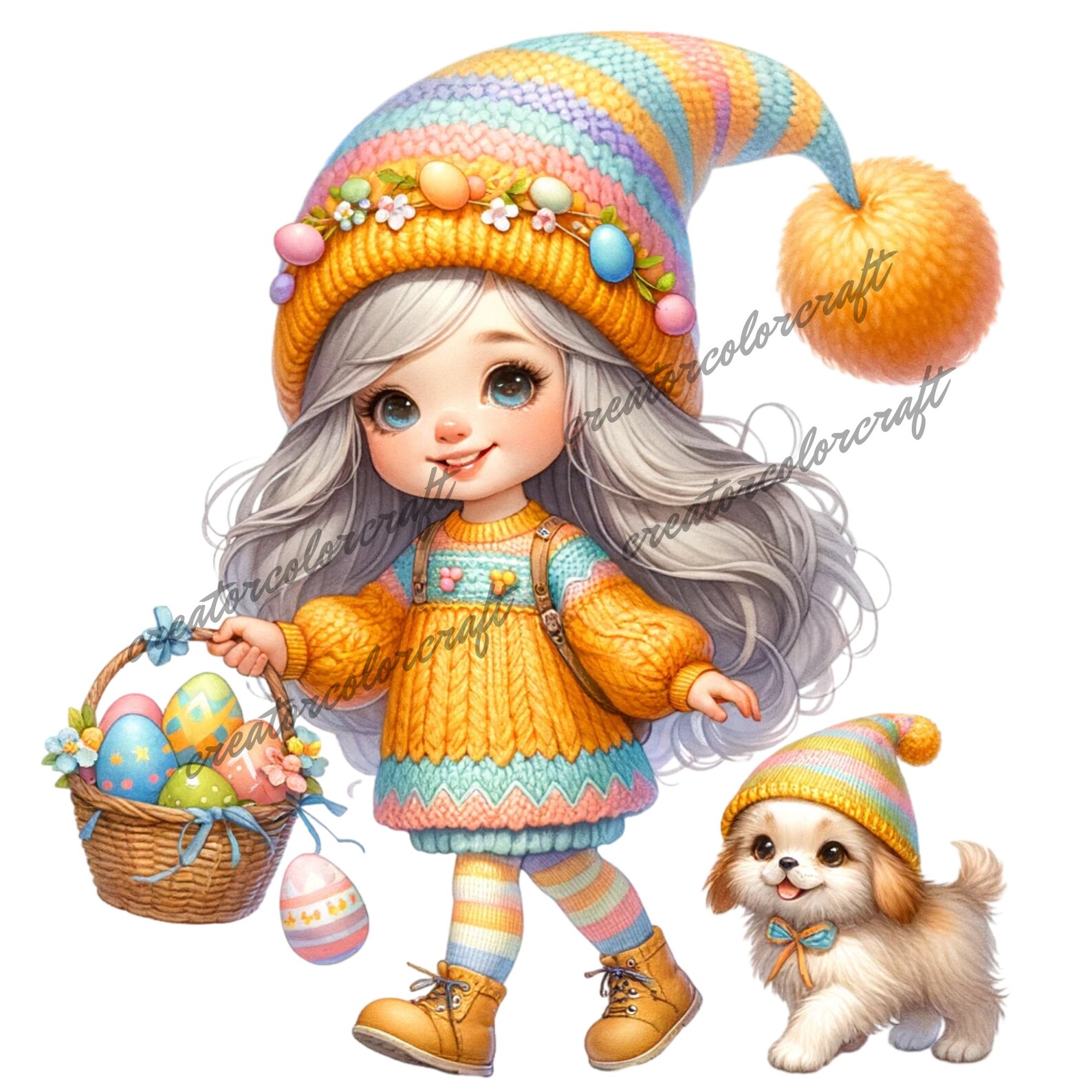 Easter Gnome Clipart, Garden Clipart, Spring Gnome Png Graphics, Gnome ...
