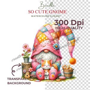 Cat Lover Gnome Clipart, Cat Png, Digital Download, Animal Farm Gnome ...