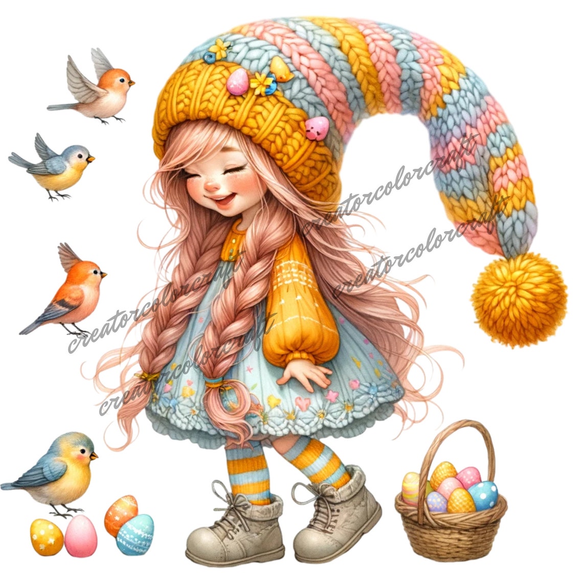Easter Gnome Clipart, Garden Clipart, Spring Gnome Png Graphics, Gnome ...