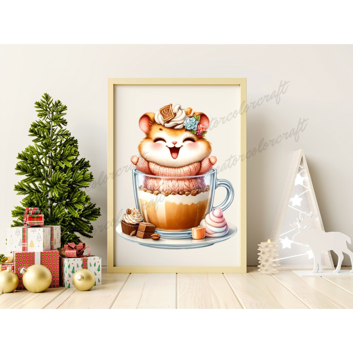 Coffee Hamster Clipart, Watercolor Gnome,watercolor Clipart Bundle ...