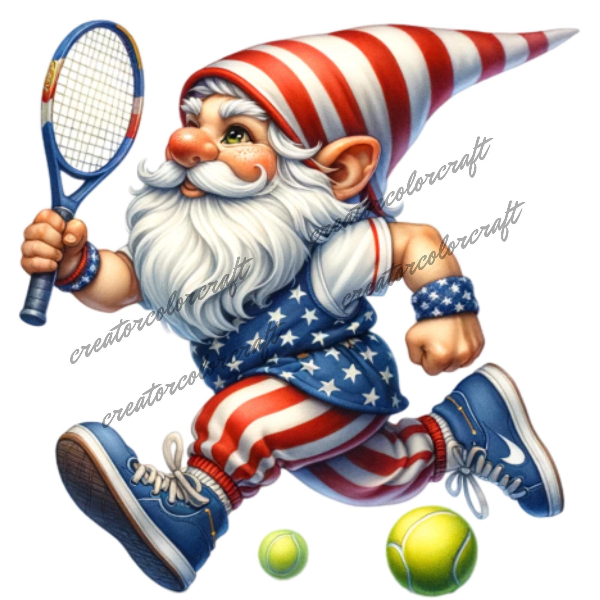 Tennis Gnome Clipart, Cute Gnome, Sports Gnome Clipart,gnomes ...