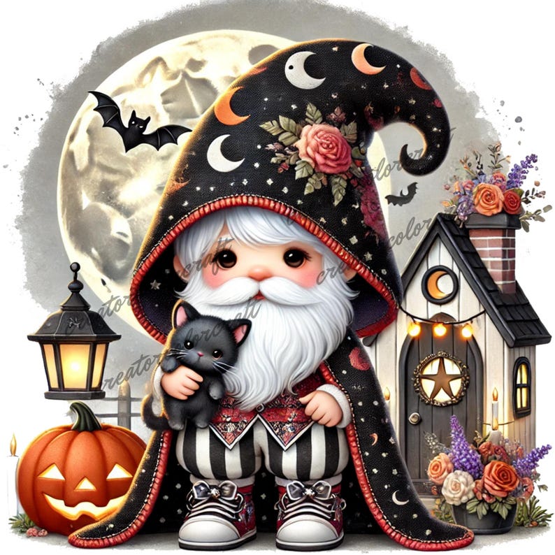 Halloween Gnome Clipart, Nursery Art, Digital Download, Card Making ...