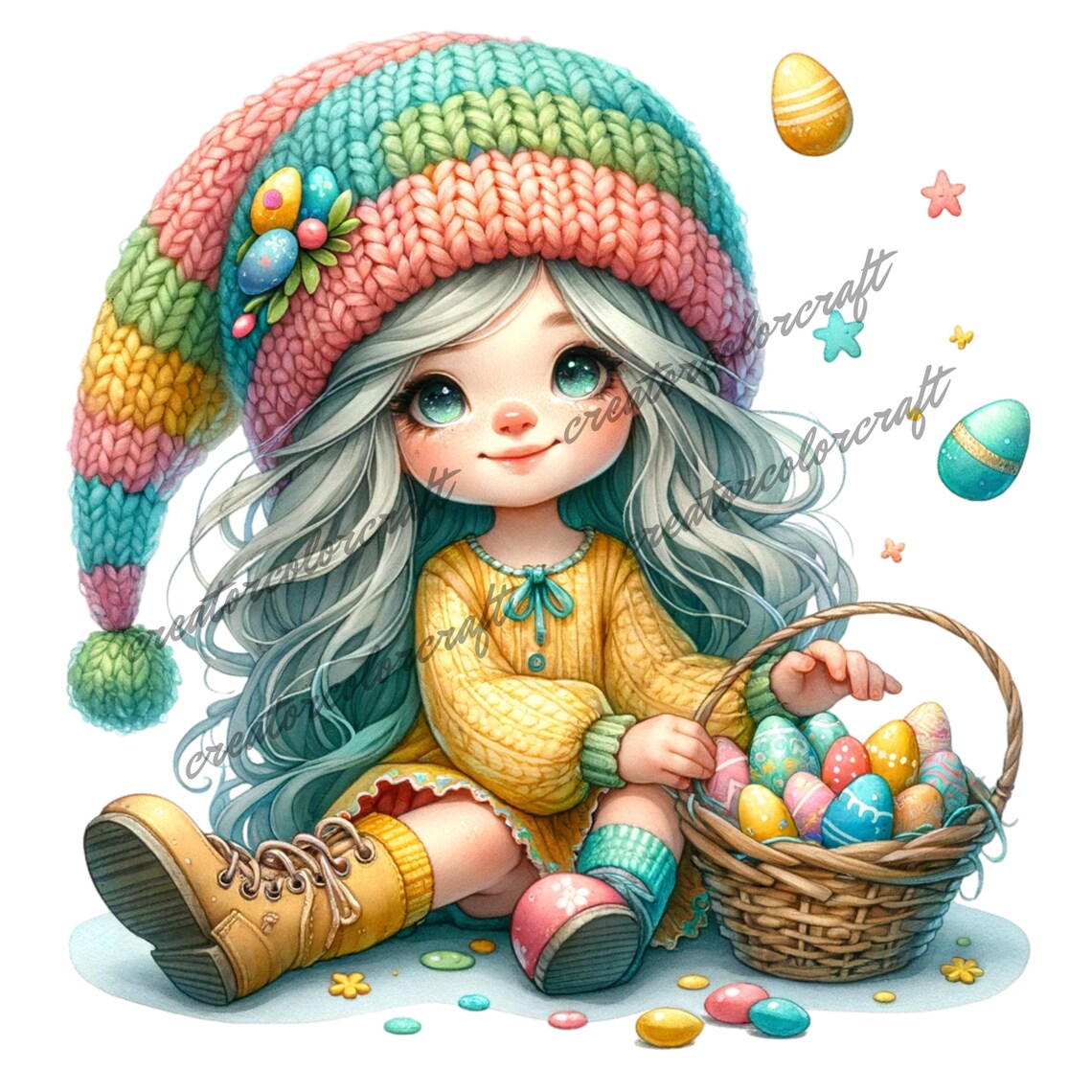 Easter Gnome Clipart, Garden Clipart, Spring Gnome Png Graphics, Gnome ...