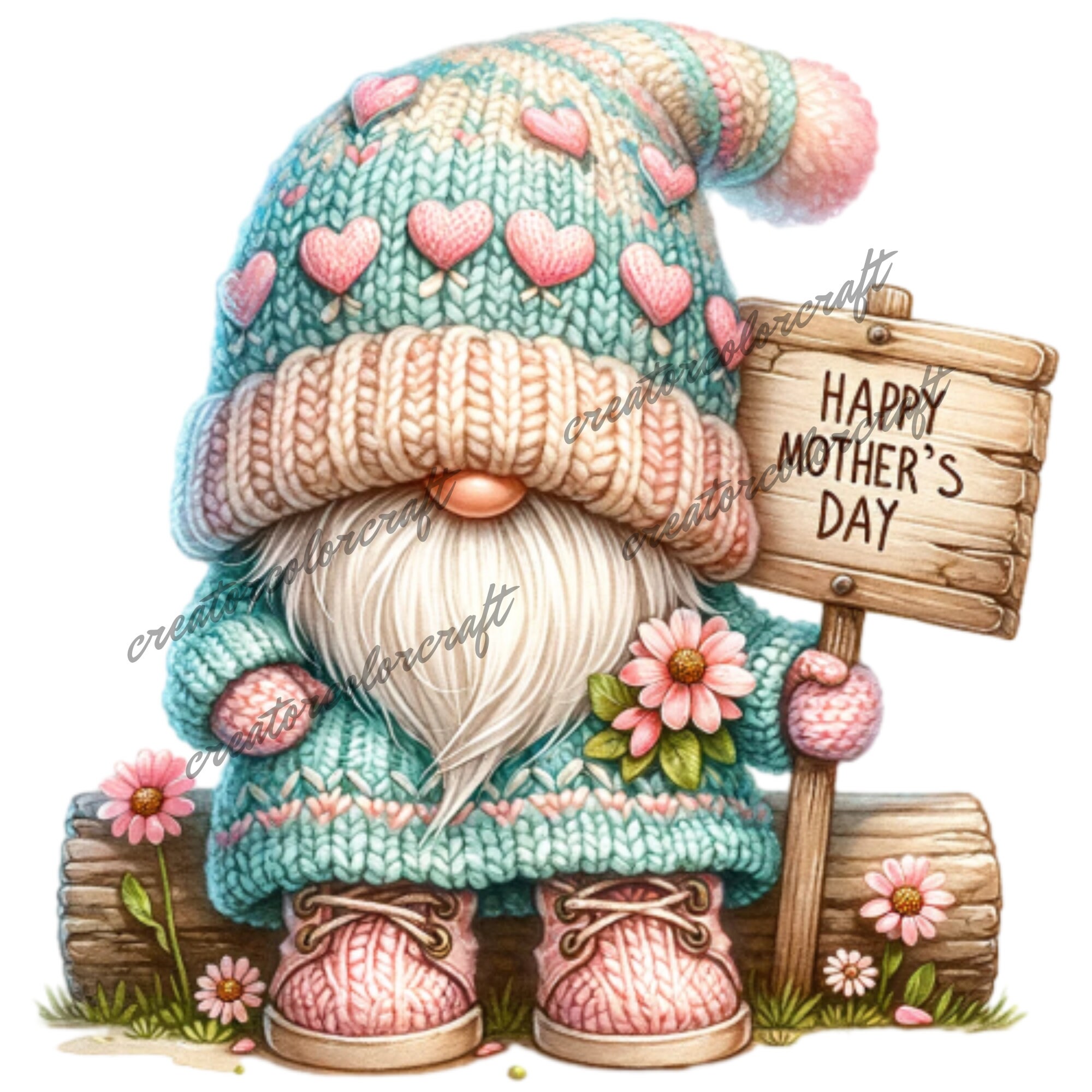 Mother's Day Gnome Bundle Clipart JPG, Digital Download, Card Making ...