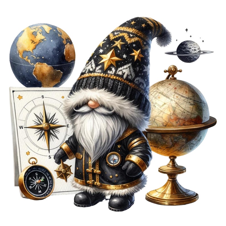 Space Gnome, Space Gnome Png, Rocket Gnome, Cute Gnomes Clipart, Space ...