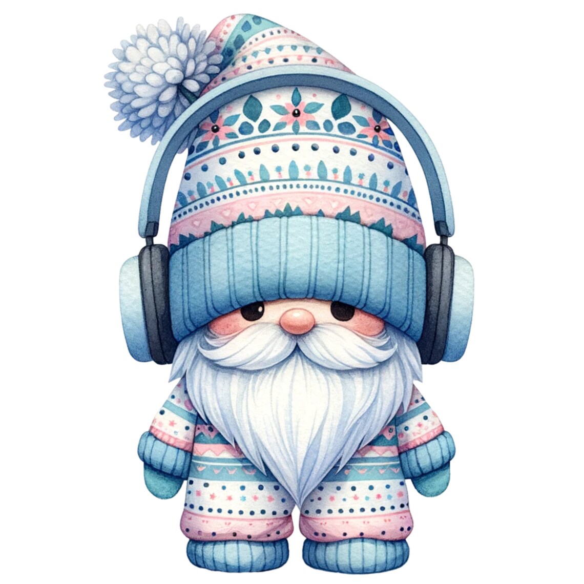 Pajamas Gnome Clipart PNG Bundle, Cute Bed Time Gnomes, Nursery Decor ...