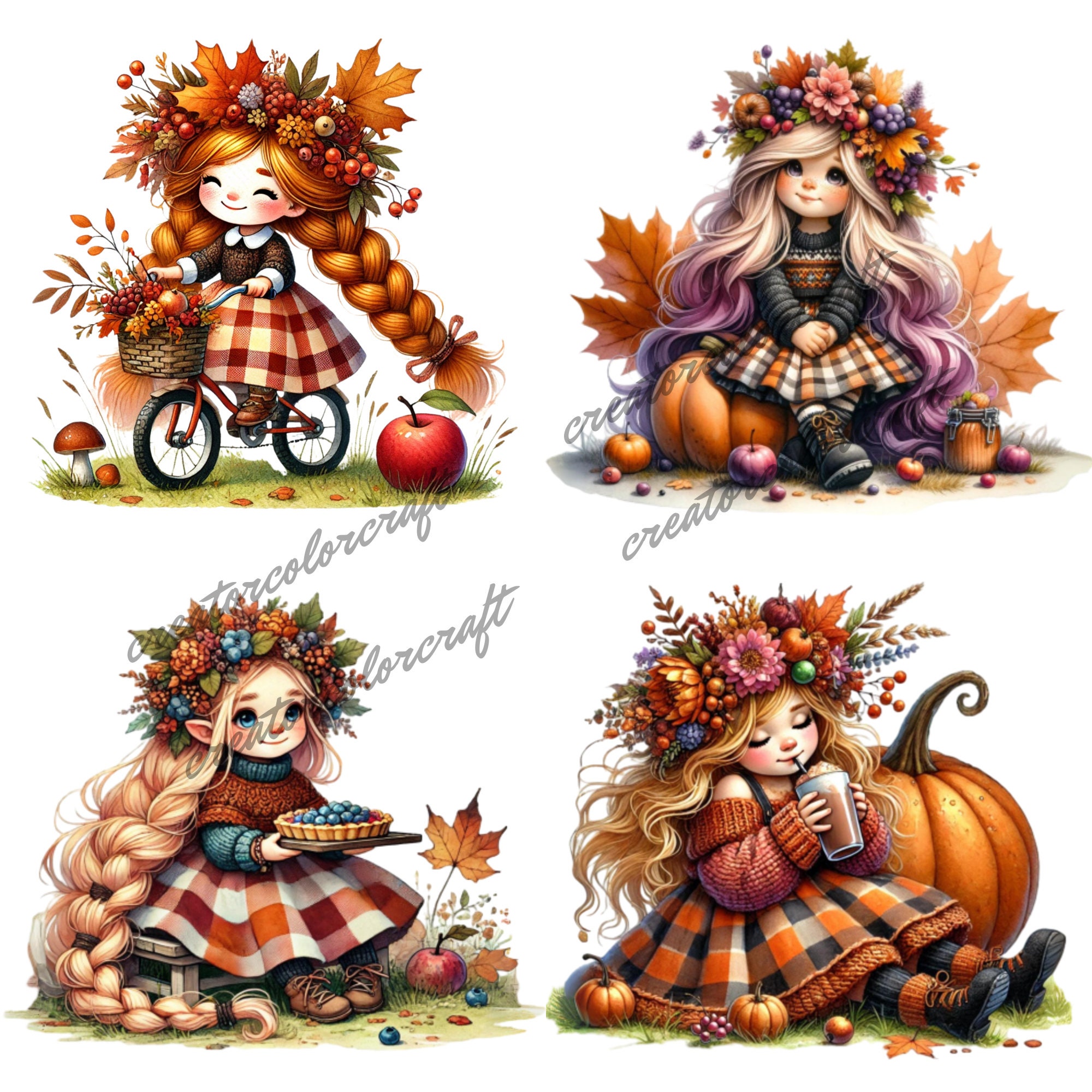 Fall Gnomes Clipart PNG Bundle, Fall Gnome Png, Autumn Gnome Png, Gnome ...