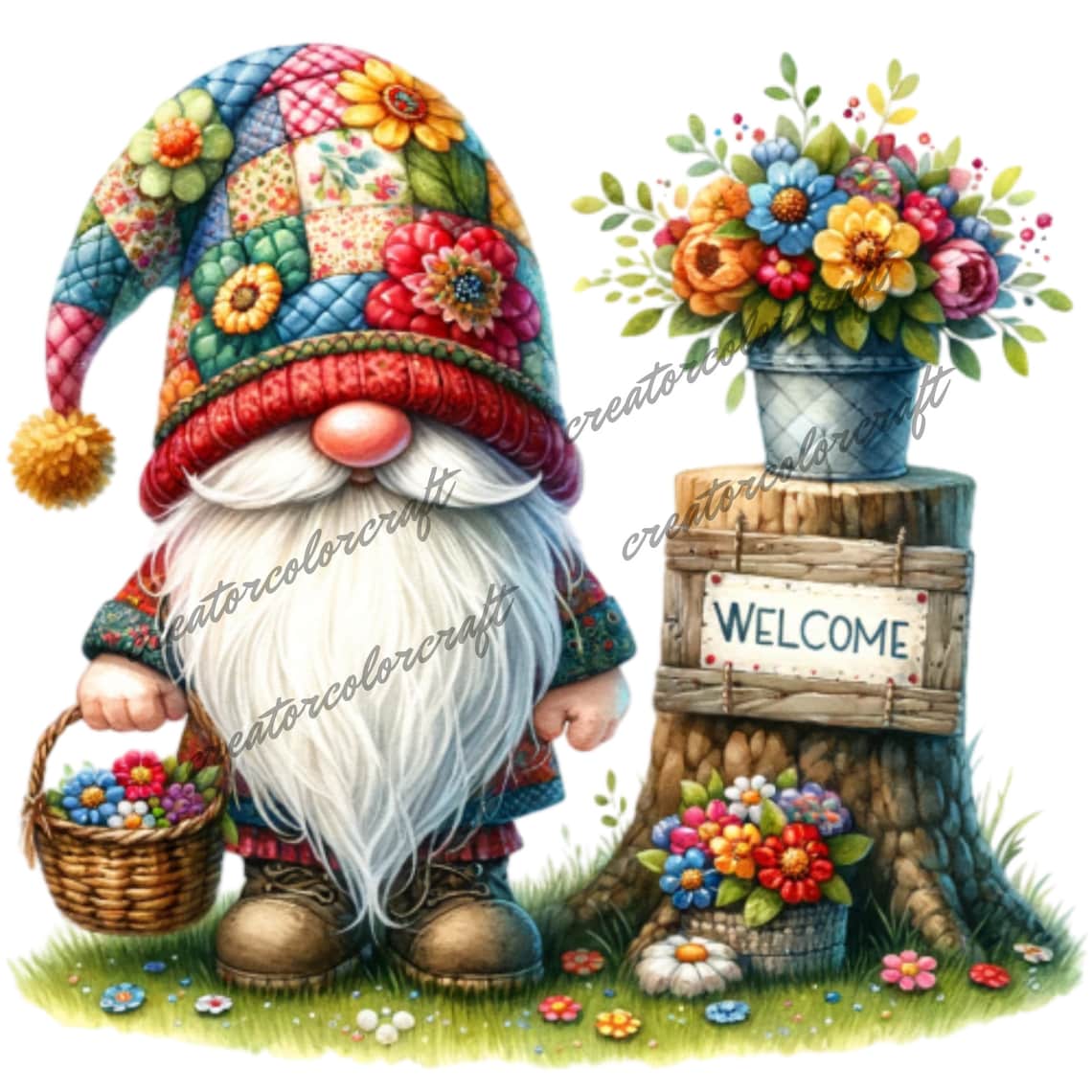 Spring Gnomes Clipart Bundle, Flowers Gnomes PNG, Bundle Png, Garden ...