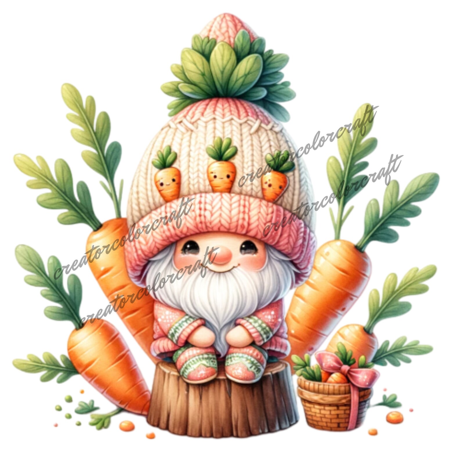 Carrot Gnome Clipart, Sublimation Designs, Carrot Gnome Png, Gnome ...