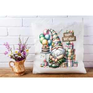 Birthday Gnome Clipart, Happy Birthday Gnome, Junk Journal, Card Making ...