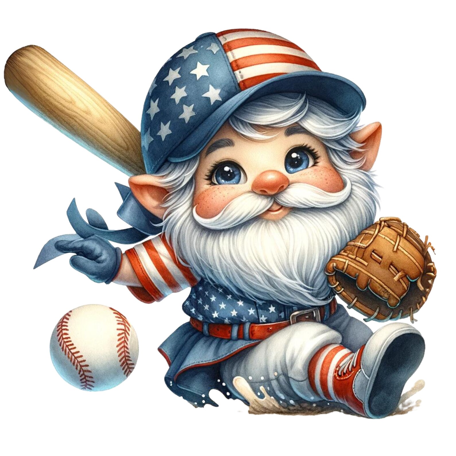 Baseball Gnome Clipart, Gnome Png, Digital Download, Baseball Clipart ...