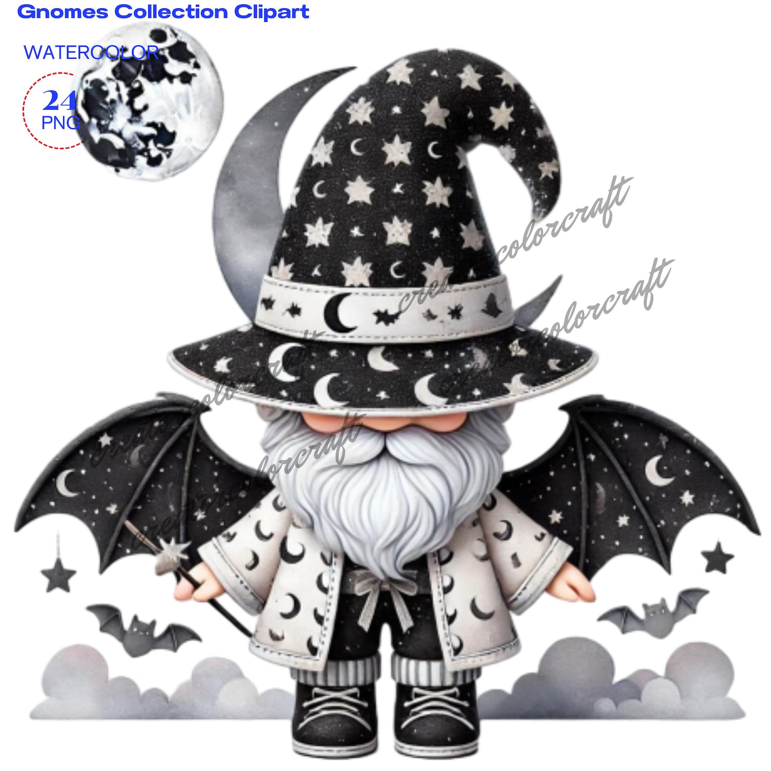Halloween Gnome Clipart, Nursery Art, Digital Download, Card Making ...