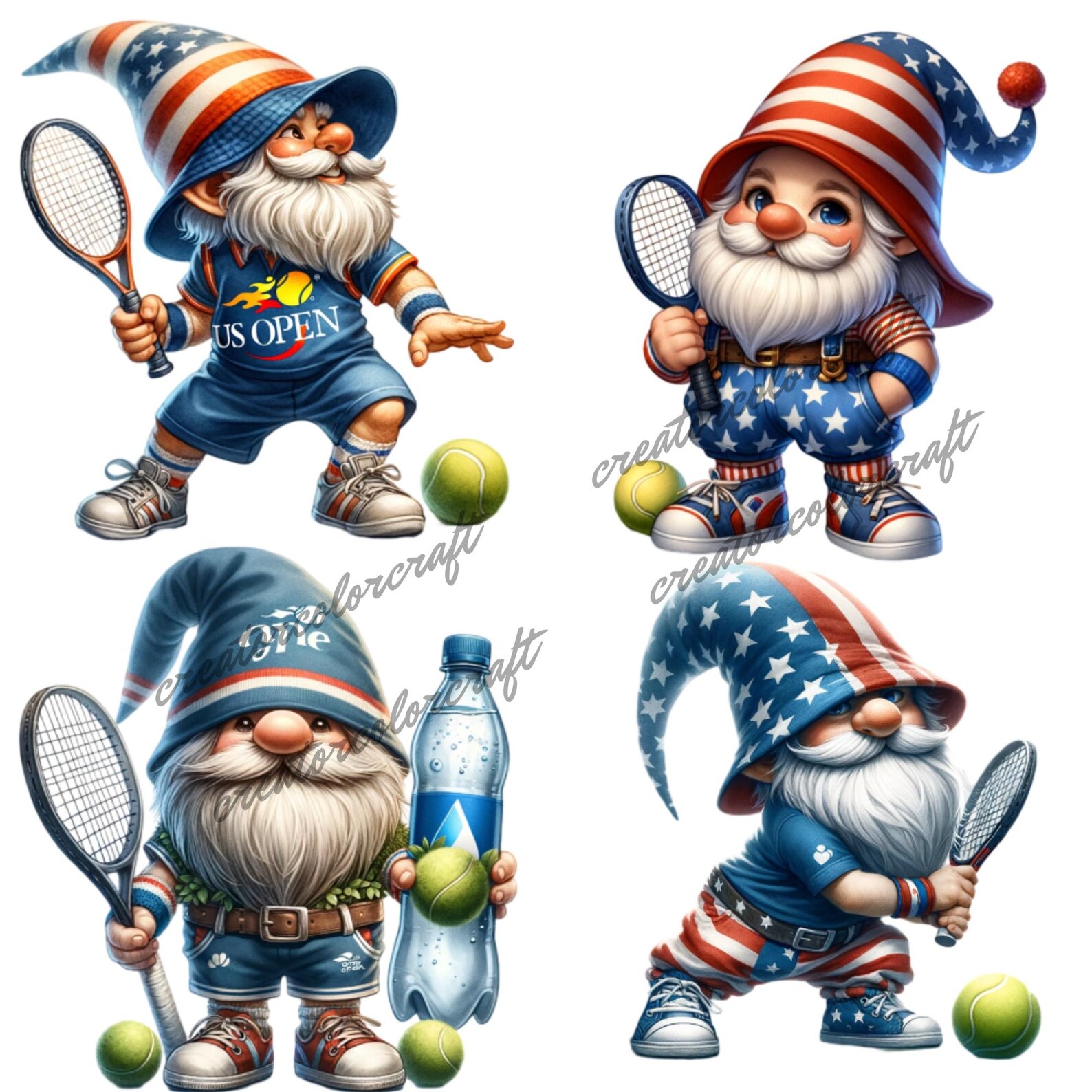 Tennis Gnome Clipart, Cute Gnome, Sports Gnome Clipart,gnomes ...