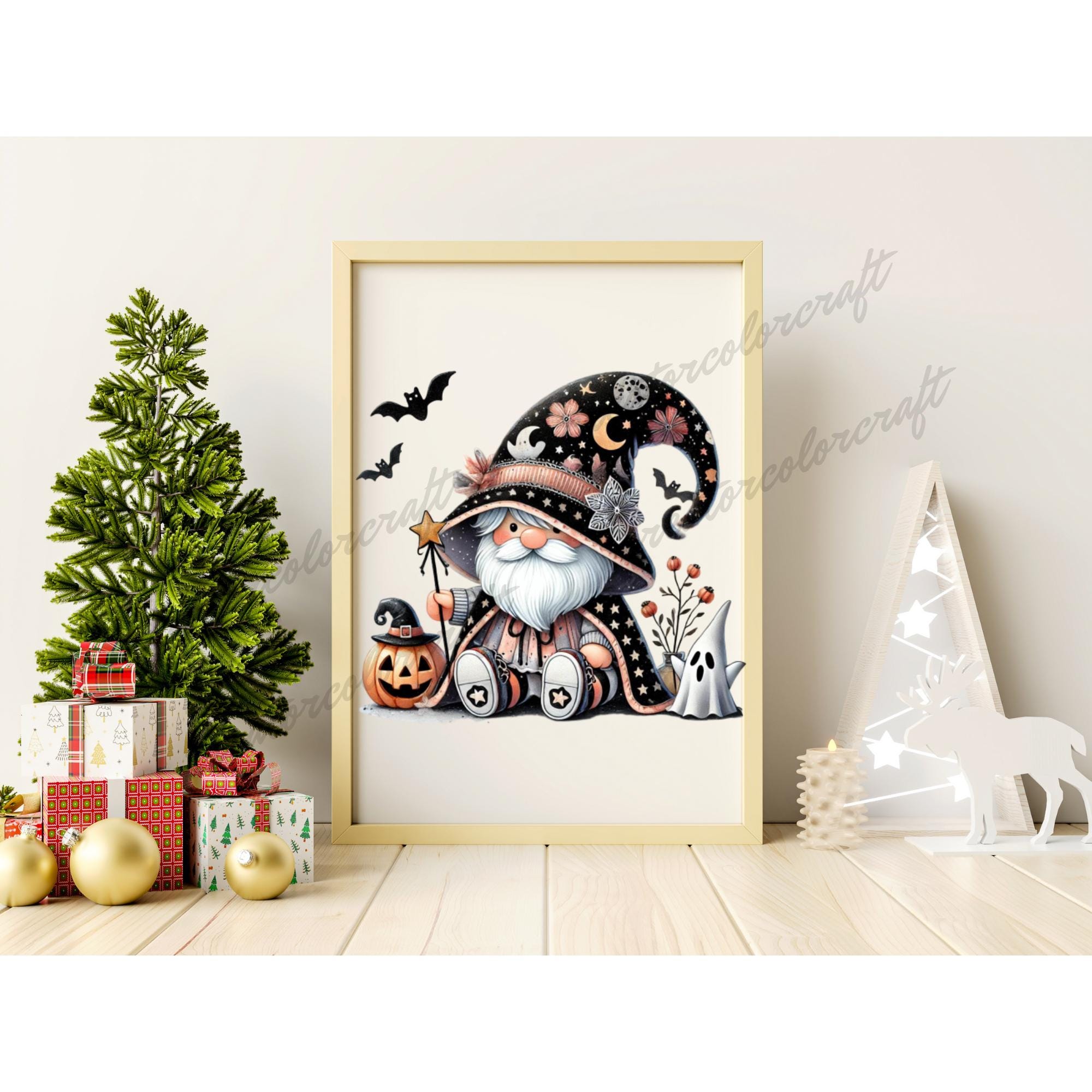 Halloween Gnome Clipart, Nursery Art, Digital Download, Card Making ...