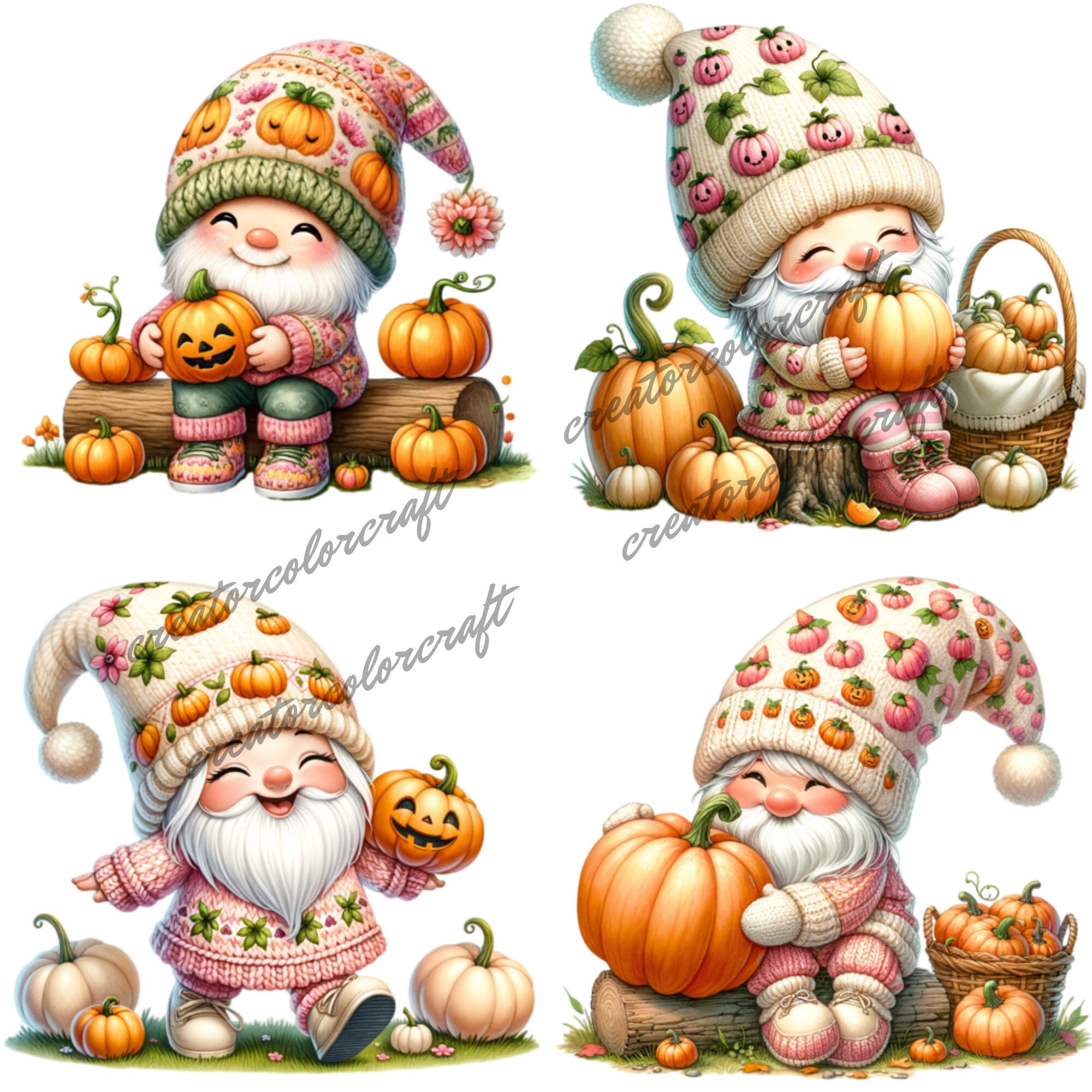 Pumpkin Gnome Clipart, Sublimation Designs, Corn Gnome Png, Gnome ...