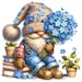 Forget Me Not Flower Gnome Clipart, Bundle Png, Garden Clipart, Spring ...