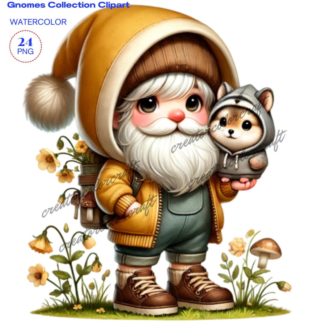 Hanster Lover Gnome Clipart, Animal Gnome, Digital Download, Animal ...