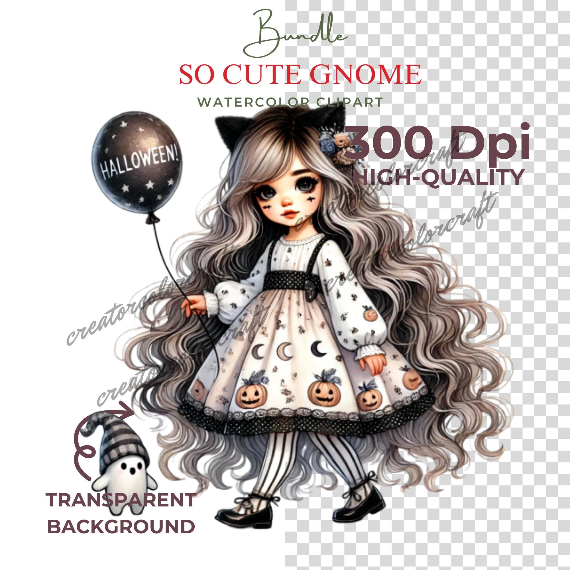 Halloween Gnome Clipart, Nursery Art,digital Download,card Making,cute ...