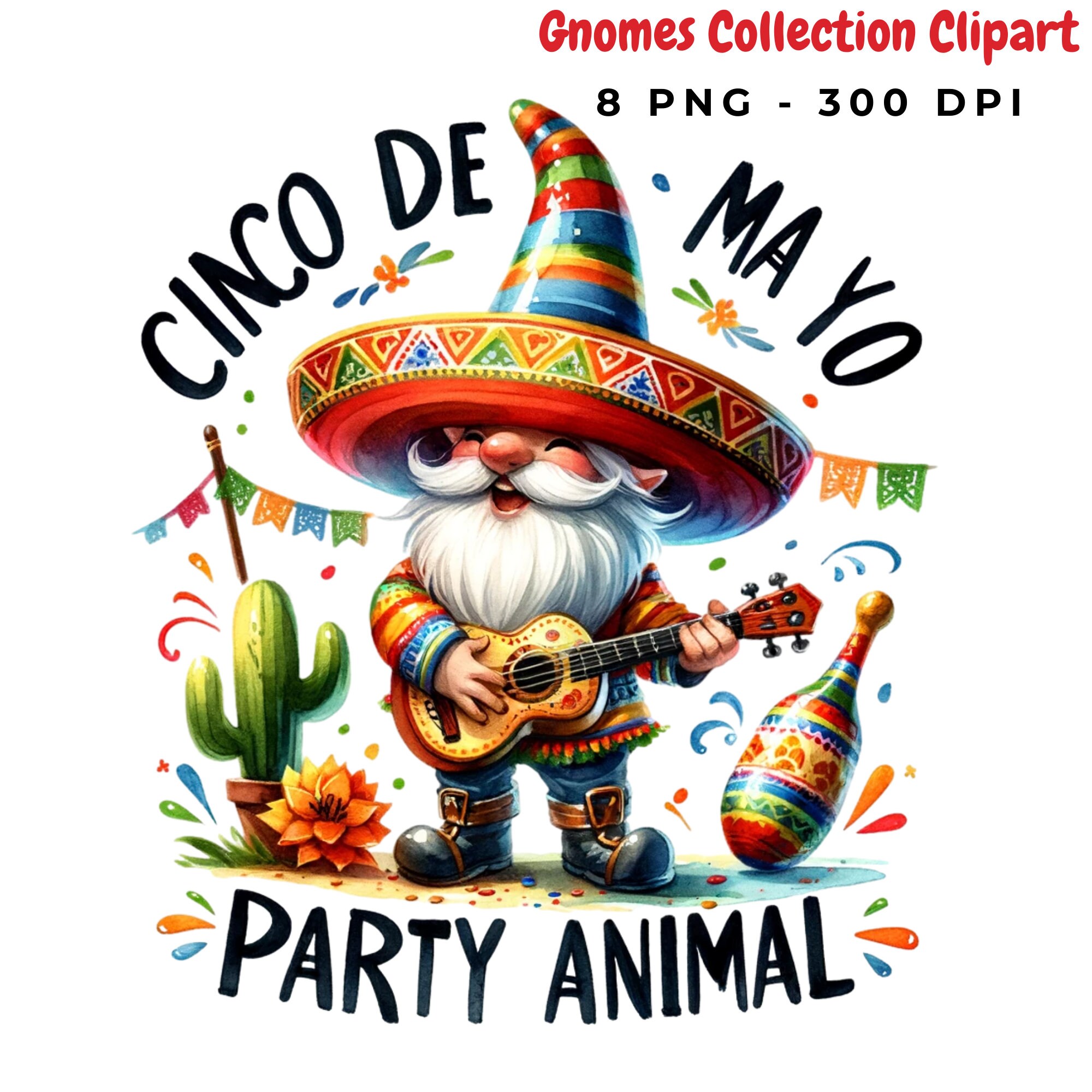 Cinco De Mayo Gnome Png, Mexican Gnome Png, Gnome Clipart, Mexico ...