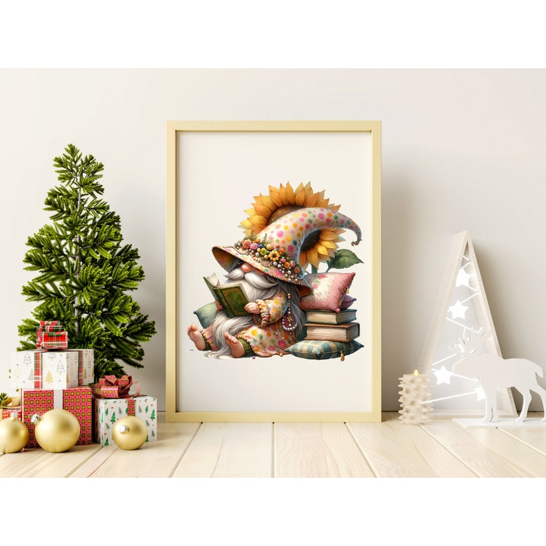 Reading Clipart, Cute Gnomes Clipart, Read Book Clipart, Planner ...