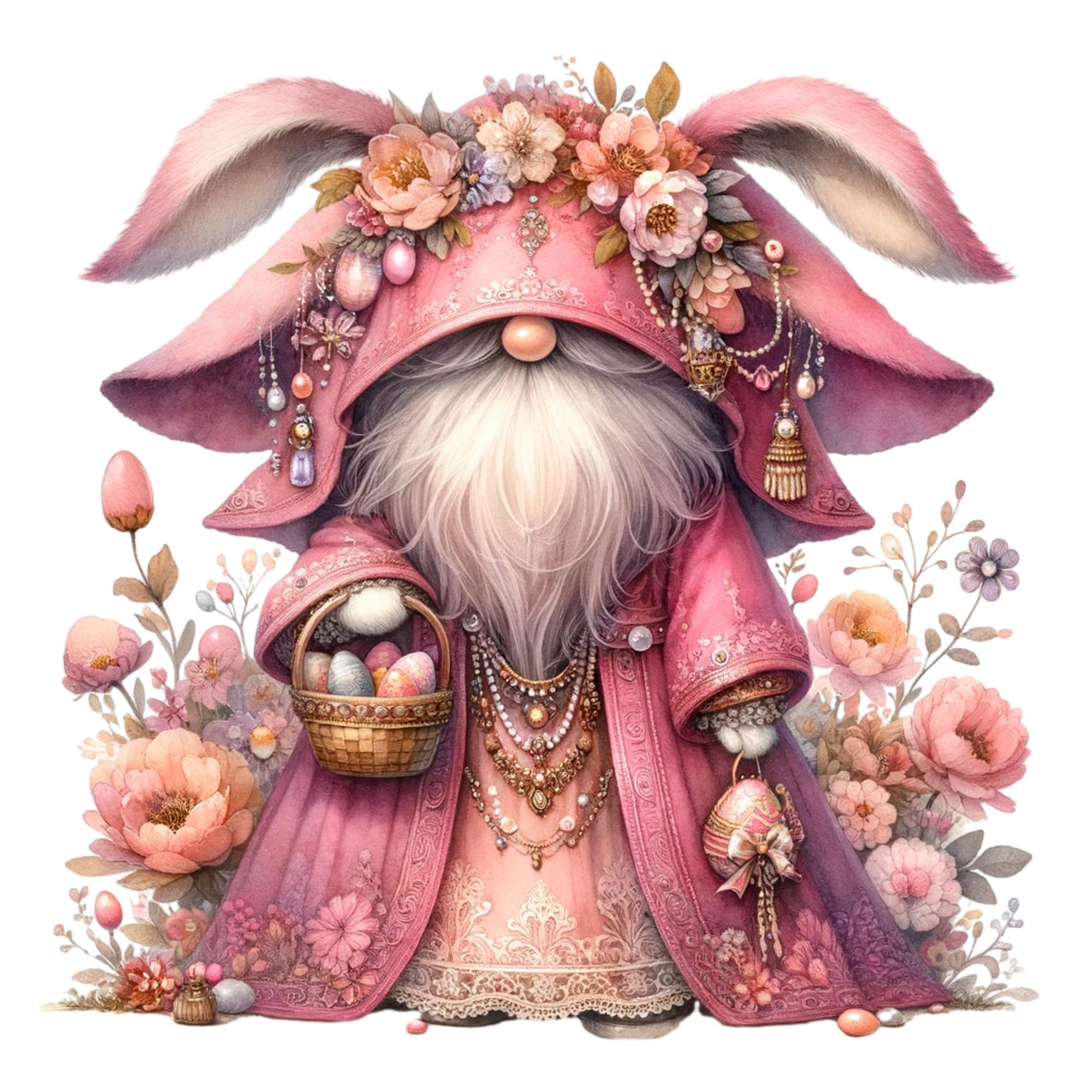 Easter Gnomes Clipart, 12 High Quality Pngs, Nursery Art, Digital ...