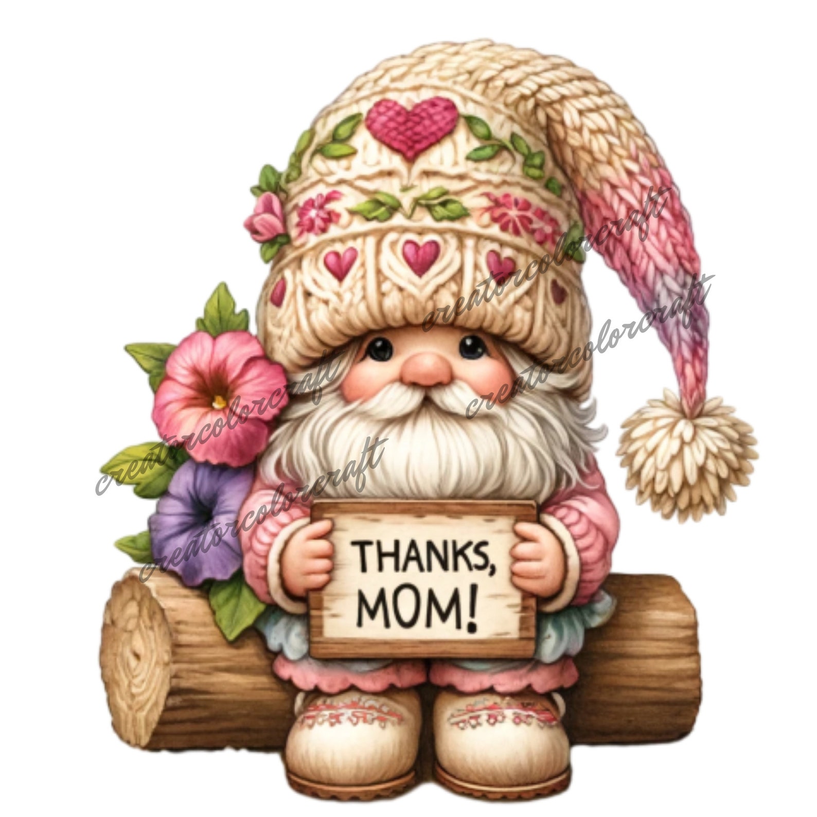 Mother's Day Gnome Bundle Clipart JPG, Digital Download, Card Making ...