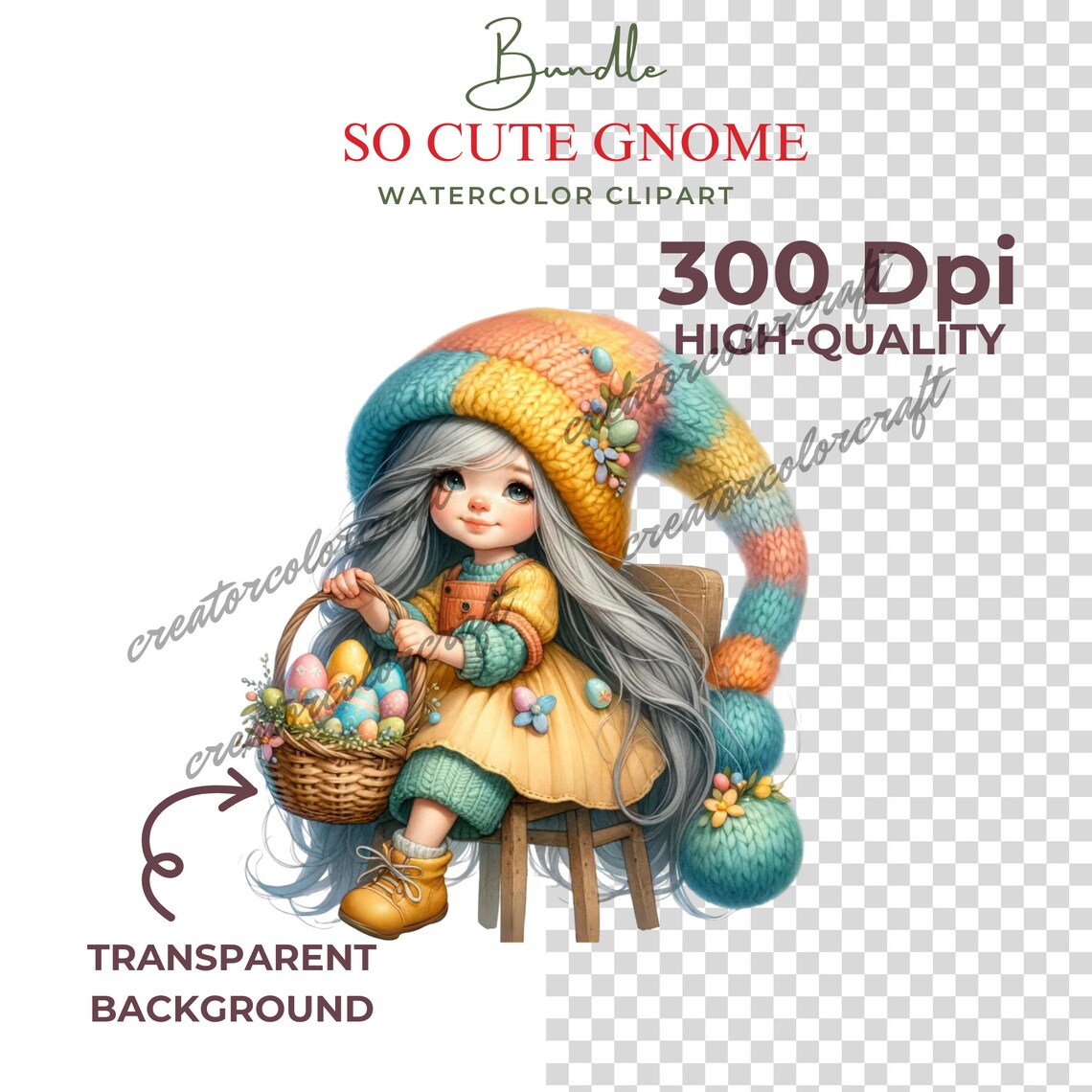 Easter Gnome Clipart, Garden Clipart, Spring Gnome Png Graphics, Gnome ...