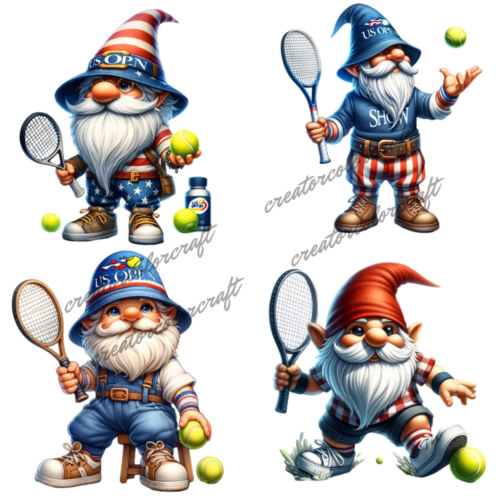 Tennis Gnome Clipart, Cute Gnome, Sports Gnome Clipart,gnomes ...