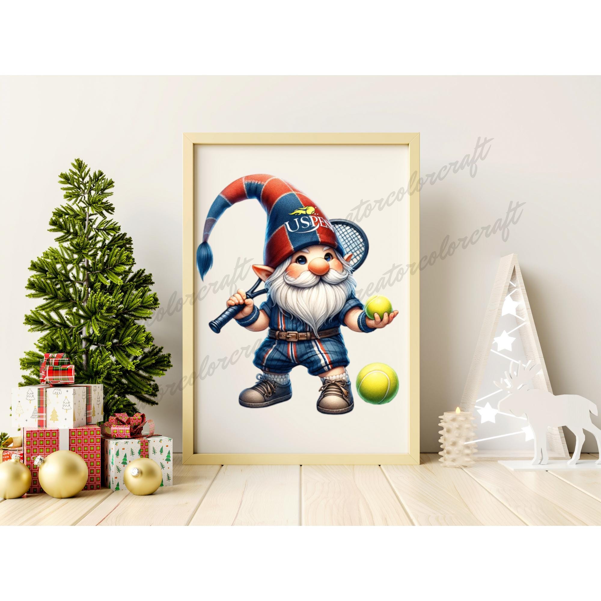 Tennis Gnome Clipart, Cute Gnome, Sports Gnome Clipart,gnomes ...