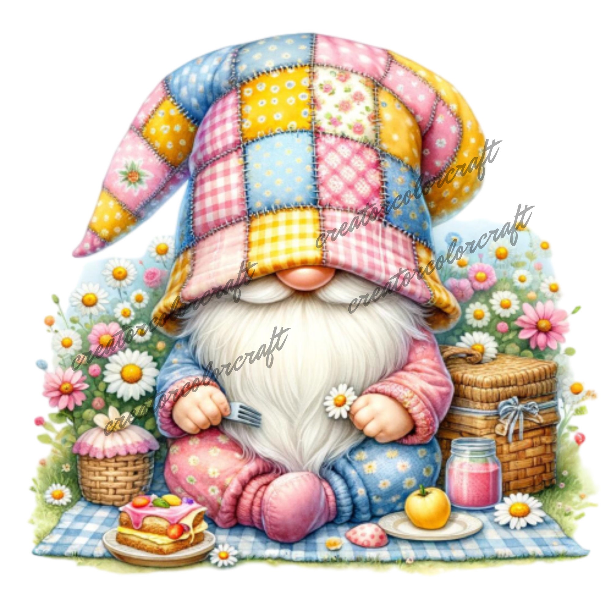 Garden Gnome Clipart, Flower Gnome Clipart Bundle, Spring Gnome Png ...
