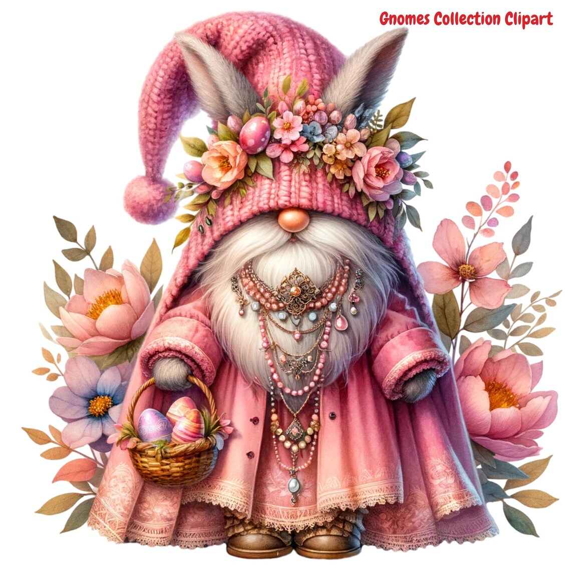 Easter Gnomes Clipart, 12 High Quality Pngs, Nursery Art, Digital ...