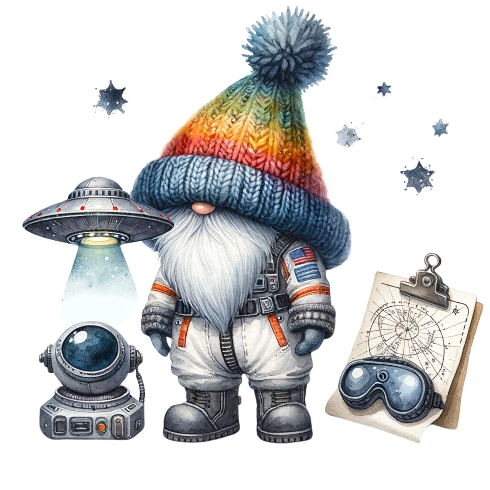 Space Gnome, Space Gnome Png, Rocket Gnome, Cute Gnomes Clipart, Space ...
