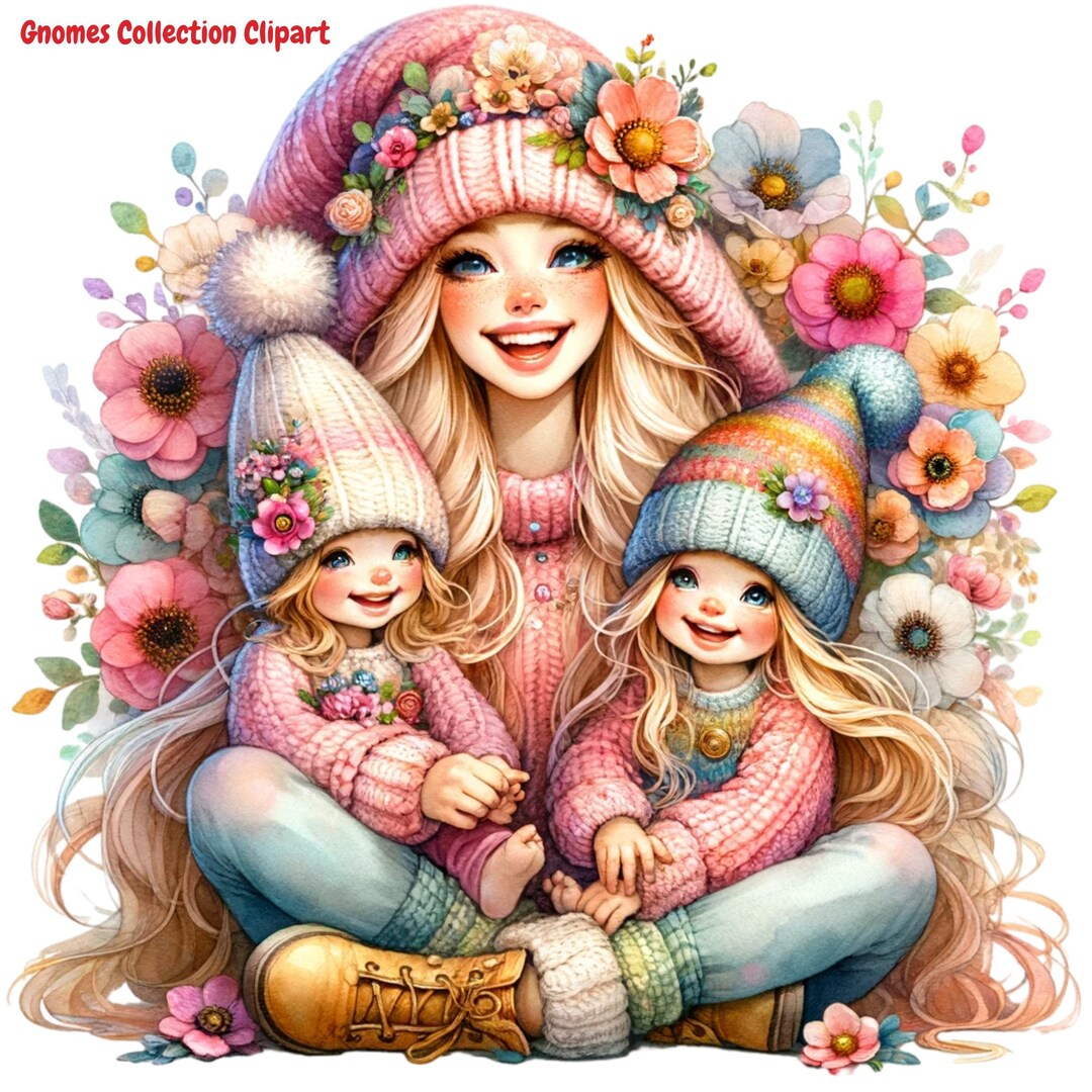 Mother's Day Gnome Bundle Clipart JPG, Digital Download, Card Making ...
