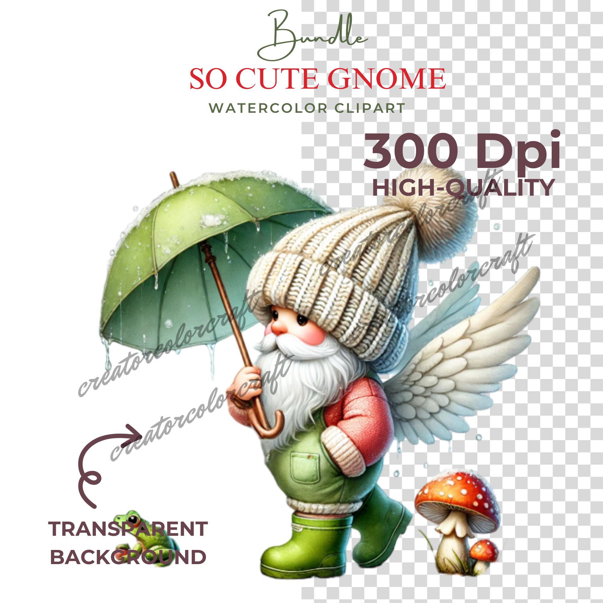 Rainy Day Gnome Clipart, Cute Gnomes Clipart, Autumn Gnomes Clipart ...