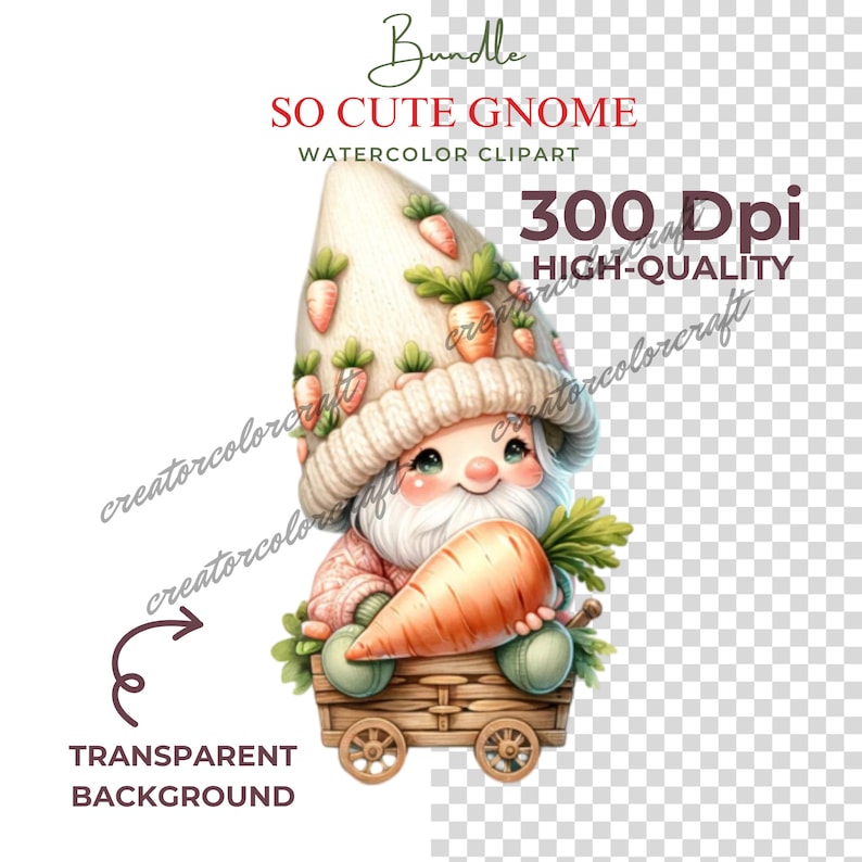 Carrot Gnome Clipart, Sublimation Designs, Carrot Gnome Png, Gnome ...