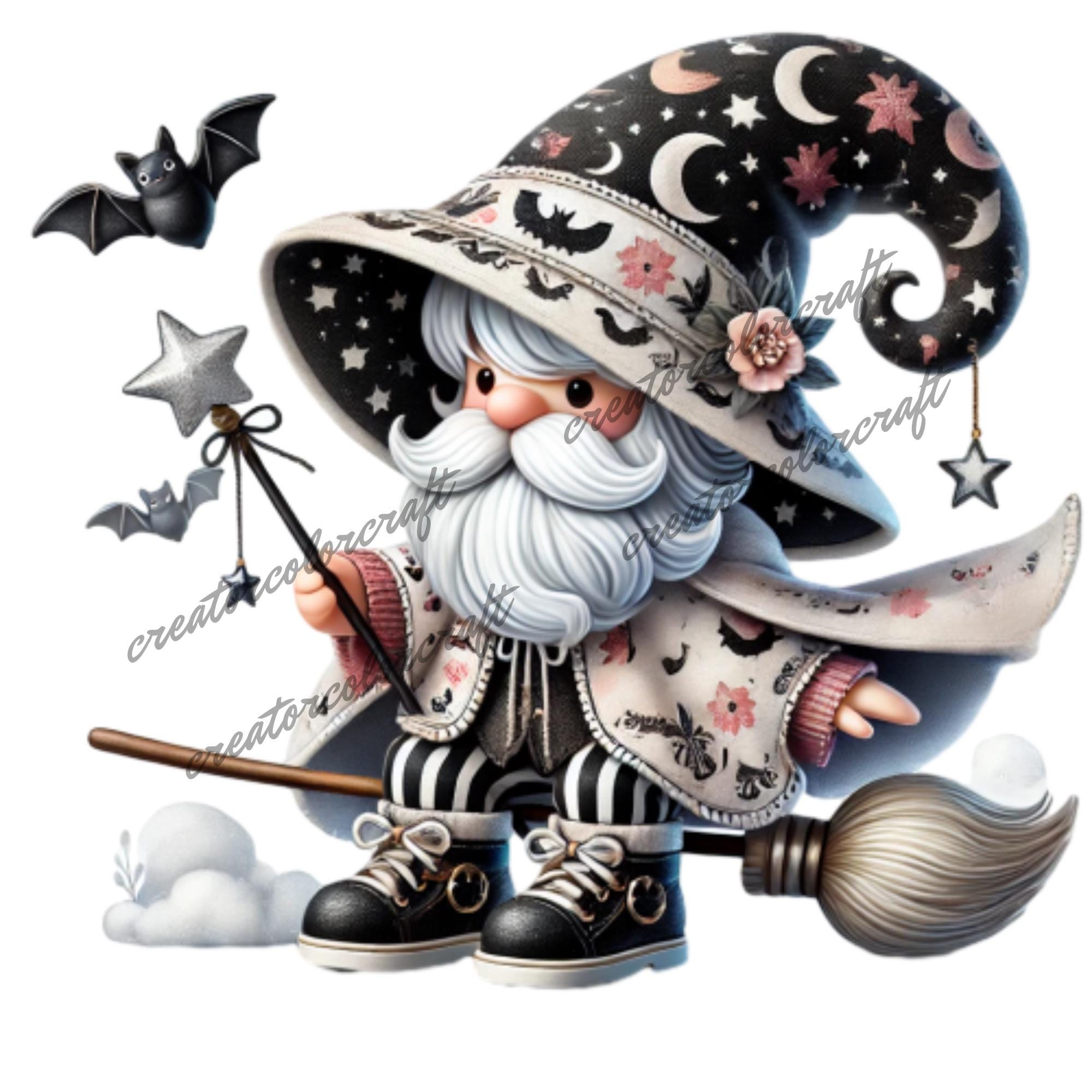 Halloween Gnome Clipart, Nursery Art, Digital Download, Card Making ...