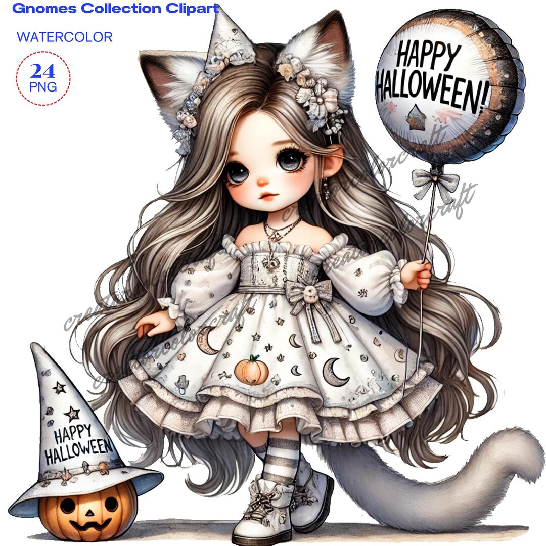 Halloween Gnome Clipart, Nursery Art,digital Download,card Making,cute ...