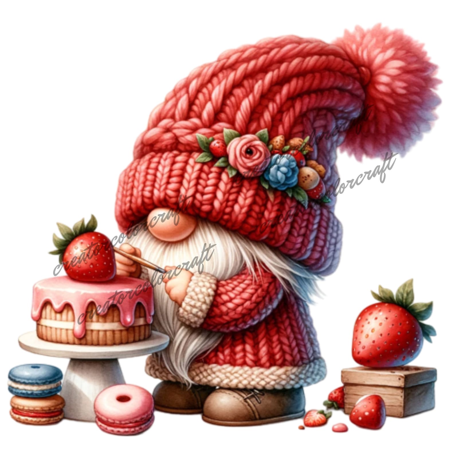 Baker Gnome, Gnome Pastry Chef Clipart, Summer Gnome Clipart, Camping ...