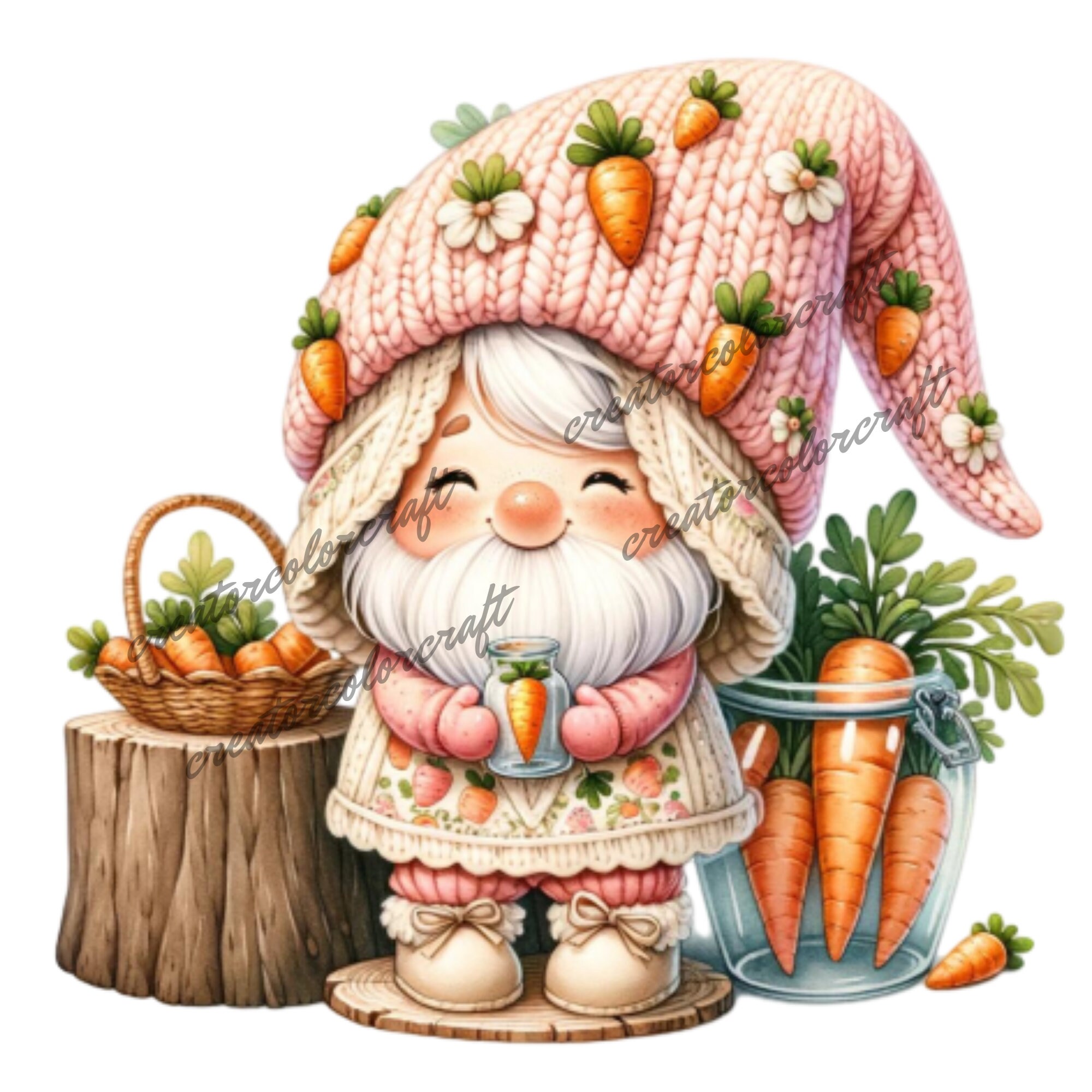 Carrot Gnome Clipart, Sublimation Designs, Carrot Gnome Png, Gnome ...
