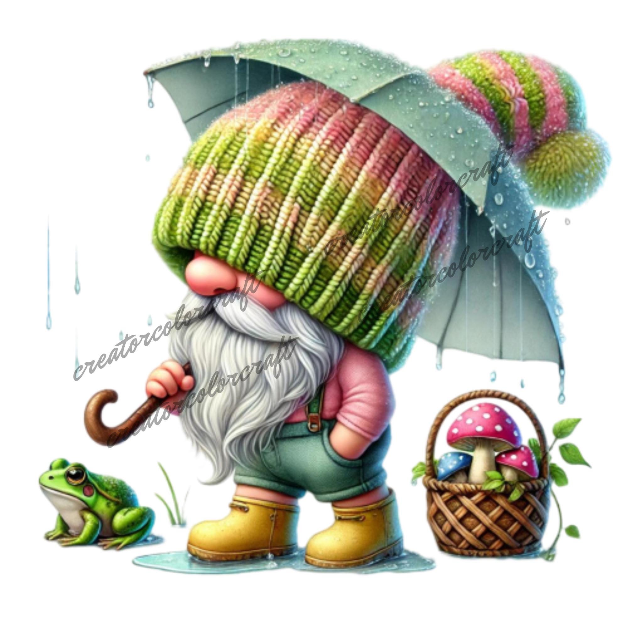 Rainy Day Gnome Clipart, Cute Gnomes Clipart, Autumn Gnomes Clipart ...