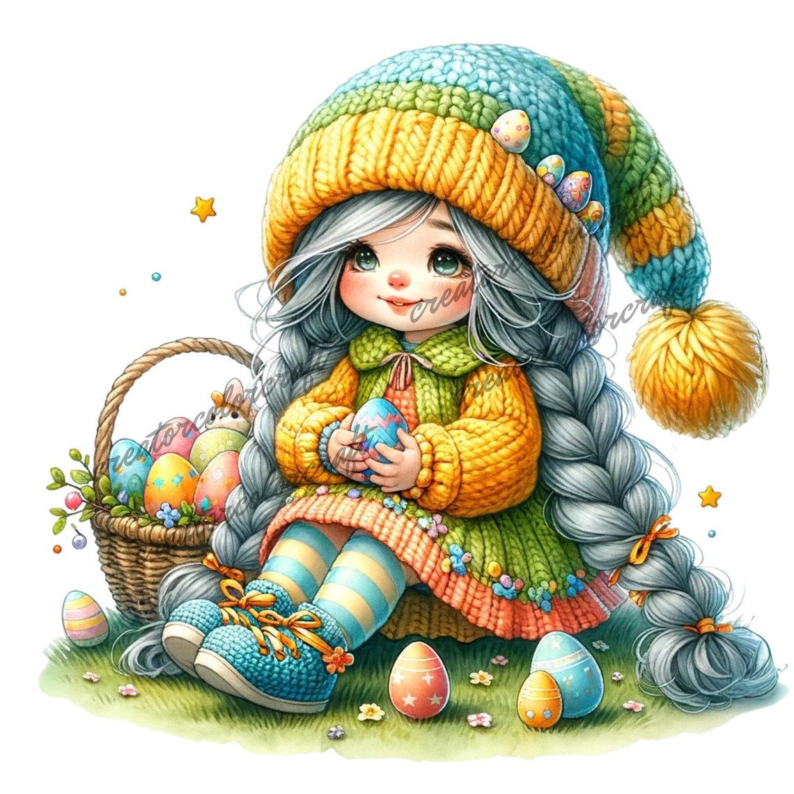 Easter Gnome Clipart, Garden Clipart, Spring Gnome Png Graphics, Gnome ...