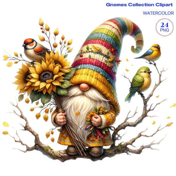 Poppies Gnomes Clipart Bundle, Flowers Gnomes PNG, Bundle Png, Garden ...