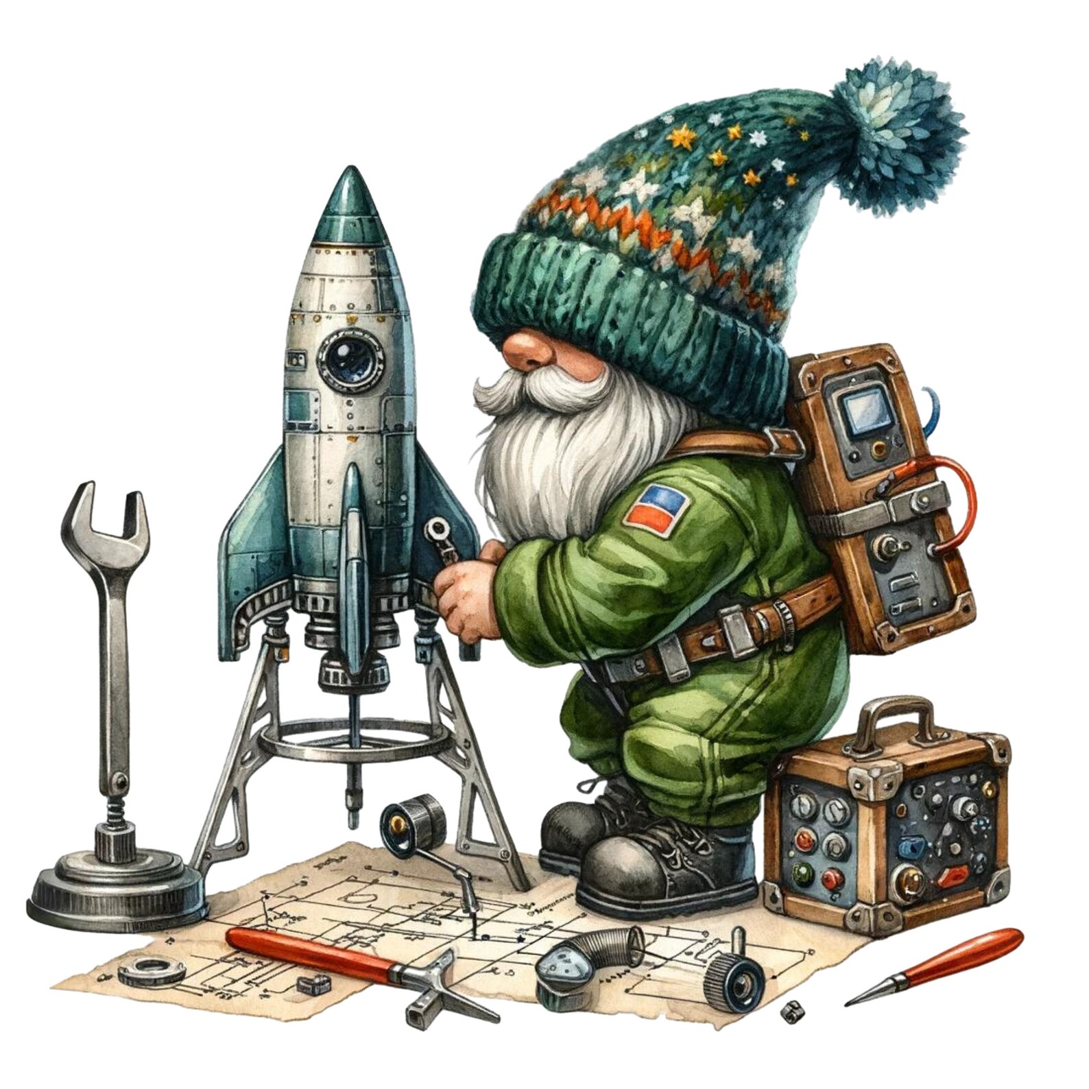 Space Gnome, Space Gnome Png, Rocket Gnome, Cute Gnomes Clipart, Space ...