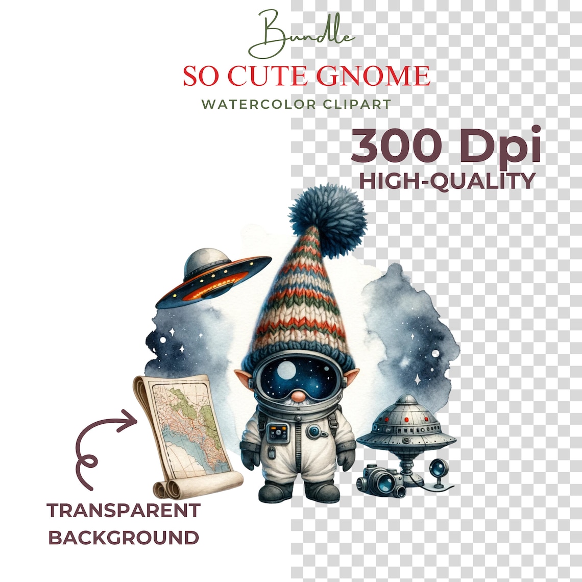 Space Gnome, Space Gnome Png, Rocket Gnome, Cute Gnomes Clipart, Space ...