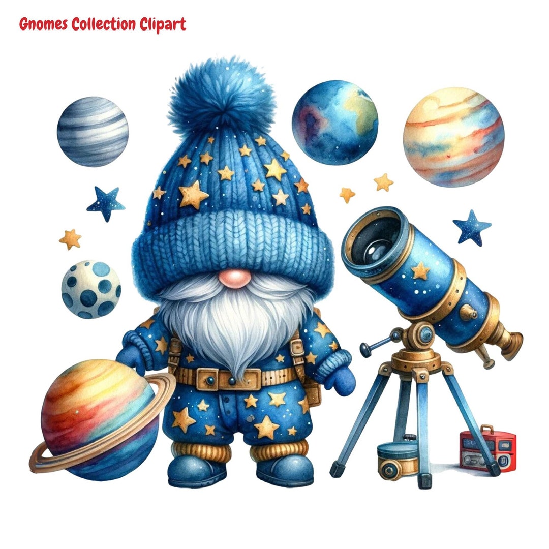 Space Gnome, Space Gnome Png, Rocket Gnome, Cute Gnomes Clipart, Space ...