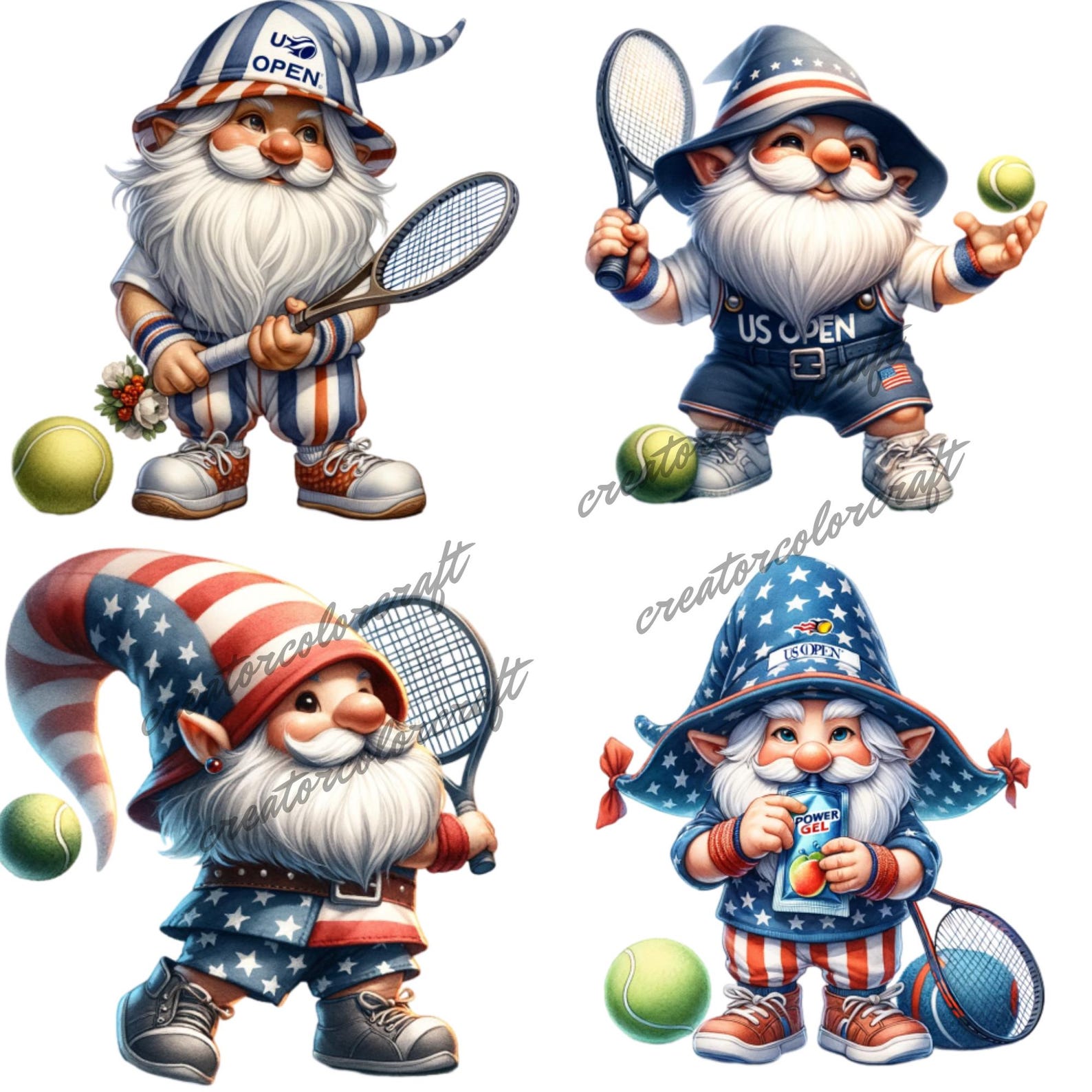 Tennis Gnome Clipart, Cute Gnome, Sports Gnome Clipart,gnomes ...