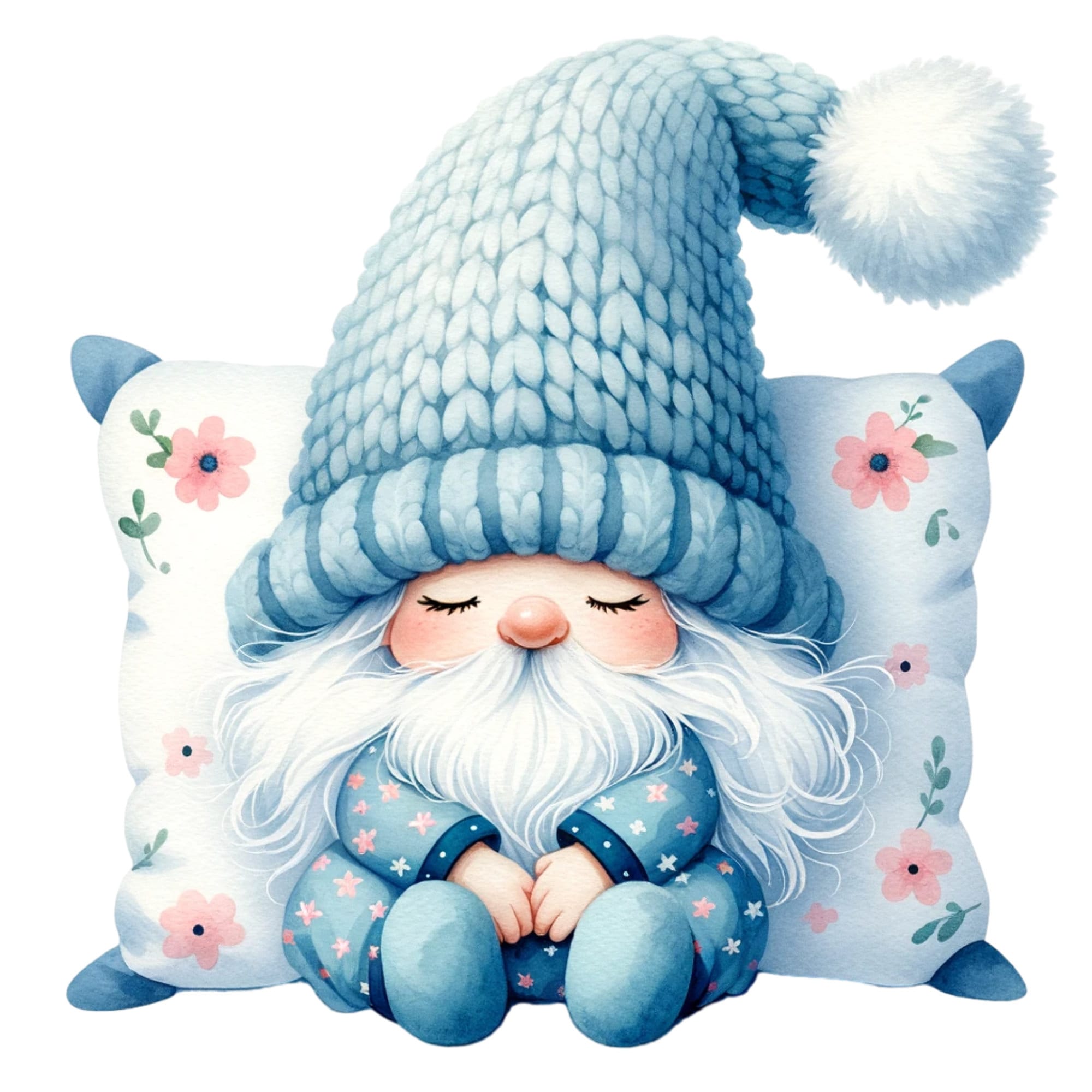 Pajamas Gnome Clipart PNG Bundle, Cute Bed Time Gnomes, Nursery Decor ...